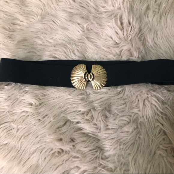 Accessories | Vintage Gold Shell Buckle Elastic Belt | Poshmark